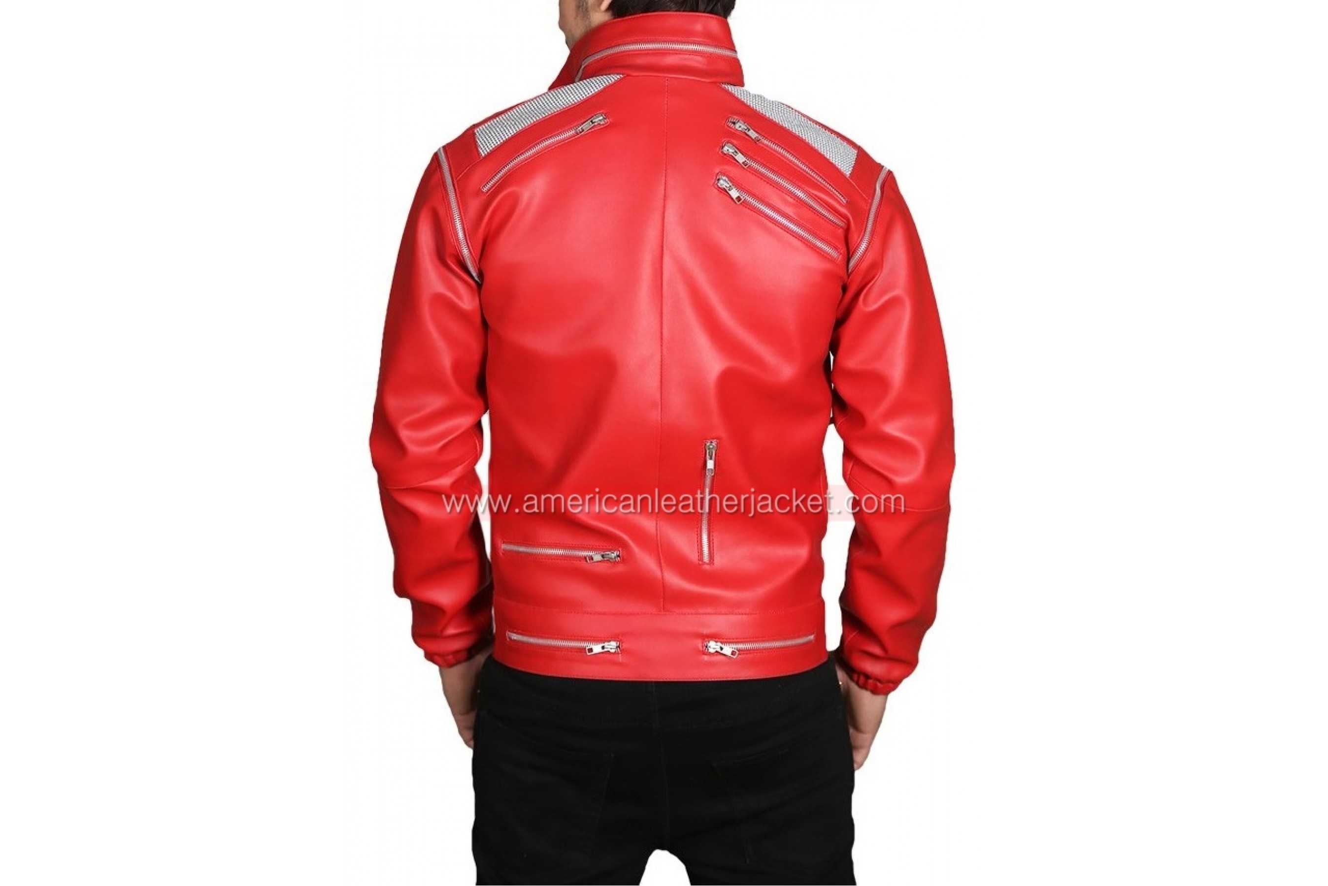 Michael Jackson Beat It Leather Jacket | MJ Red Jacket